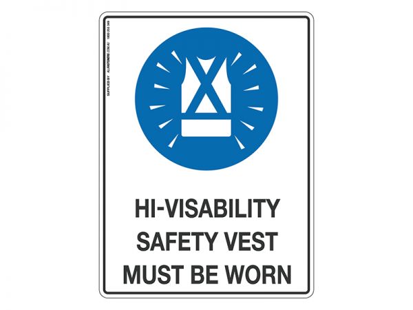 Mandatory Signs | Hi-Vis Safety Vest Must Be Worn | Allfasteners