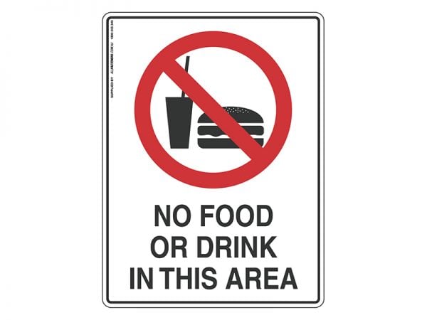 Prohibition Signs | No Food Or Drink | Allfasteners