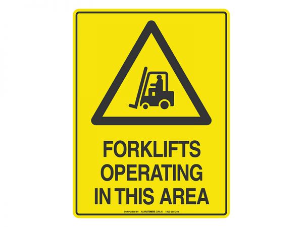 Warning Signs | Forklift Operating In This Area | Allfasteners